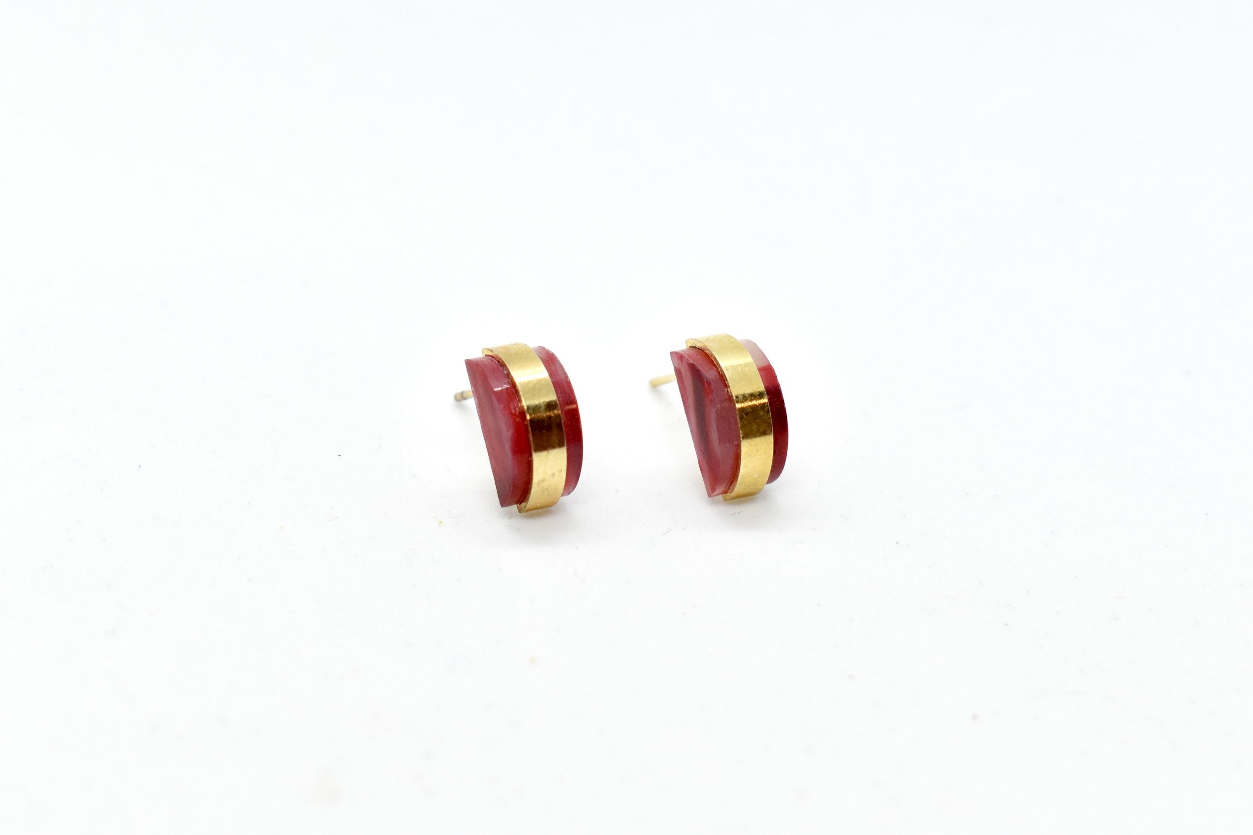 Ruby Studio Studs: Gold Architectural Stud Earring Set – Cold Gold